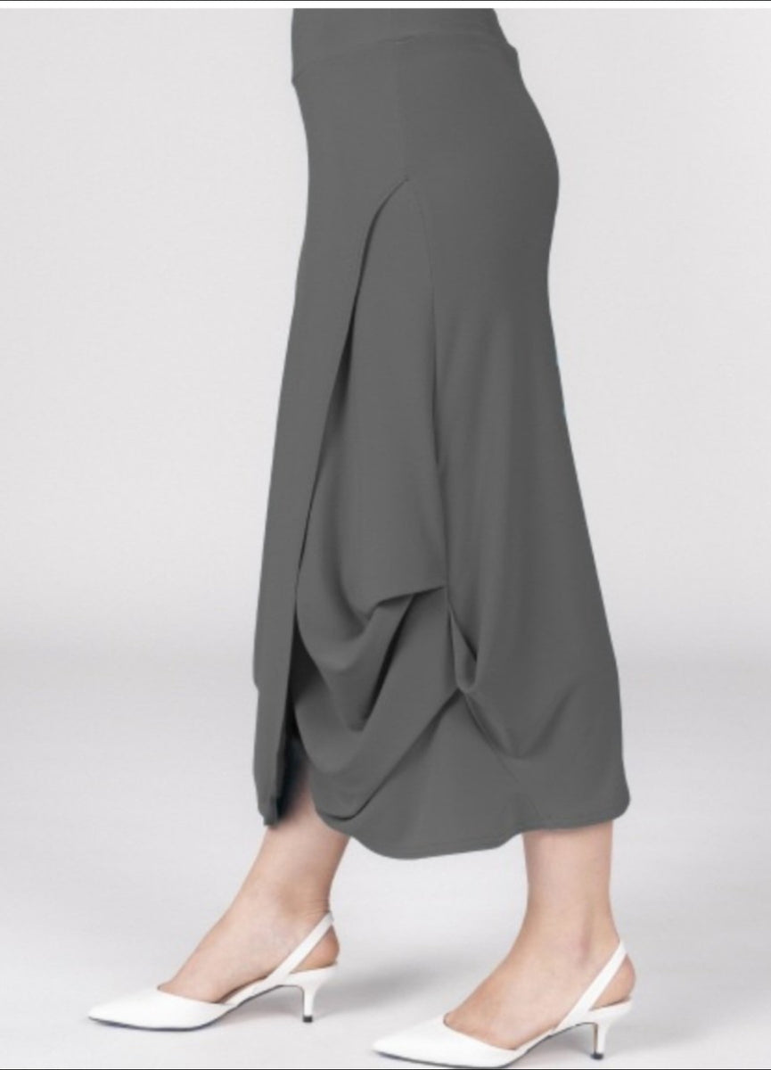 Sympli, 2665 Double Over Skirt, Graphite – Boutique Sisi